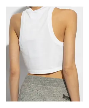 Dsquared2 Icon Printed Cropped Tank Top - White