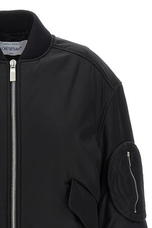 Off-White Band-collared Zip-up Bomber Jacket