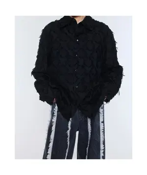 Séfr Wes Frayed Hem Shirt - Black