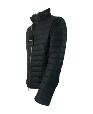 Emporio Armani Quilted Down Jacket With Stand Collar - Black