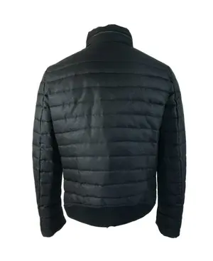 Emporio Armani Quilted Down Jacket With Stand Collar - Black