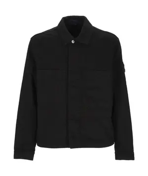 Stone Island Button Detailed Denim Jacket - Black