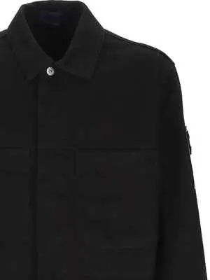 Stone Island Button Detailed Denim Jacket - Black