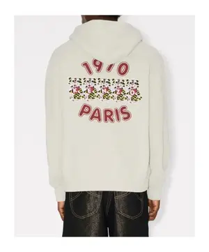 Kenzo Wild Tiger Embroidered Hoodie - Light Grey