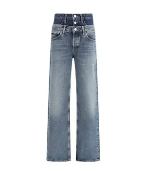 AGOLDE Elson Double-waisted Jeans - Blue