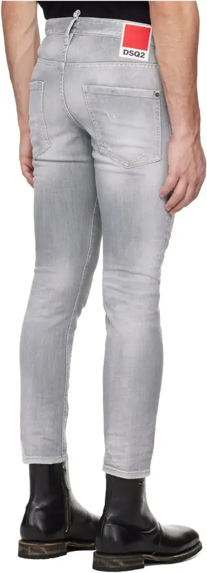 Dsquared2 Skater Distressed Skinny Jeans - Grey