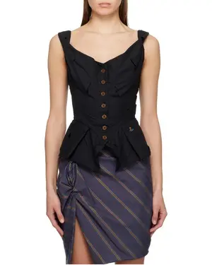 VIVIENNE WESTWOOD Logo Embroidered Buttoned Top