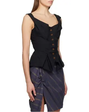 VIVIENNE WESTWOOD Logo Embroidered Buttoned Top