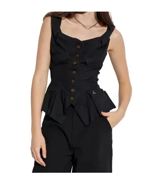 VIVIENNE WESTWOOD Logo Embroidered Buttoned Top