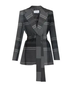 FERRAGAMO Belted Blazer - Grey