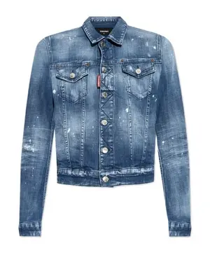 Dsquared2 Distressed Denim Jacket - Blue
