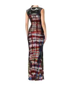 Ottolinger Sleeveless Printed Mesh Maxi Dress - Multicolor