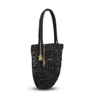Chloé Small Raffia Tote Bag - Black