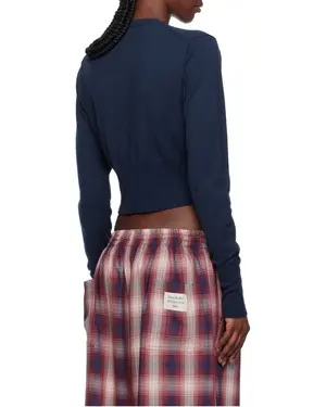 VIVIENNE WESTWOOD Orb Embroidered Long Sleeve Cardigan - Blue