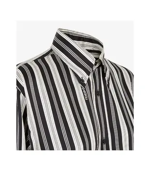 Fendi Striped Collared Long-sleeve Shirt