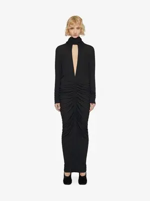 Givenchy V-neck Long Draped Dress