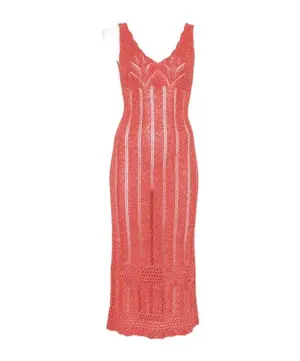 TWINSET Long Fitted Knit Dress - Red