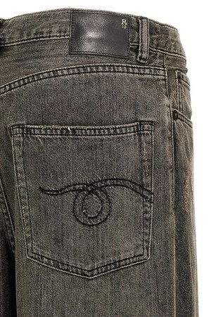 R13 Logo Patch Damon Jeans - Black