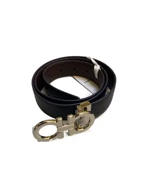 FERRAGAMO Double Sided Leather Belt - Black