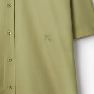 Burberry Logo-embroidered Short Sleeved Poplin Shirt