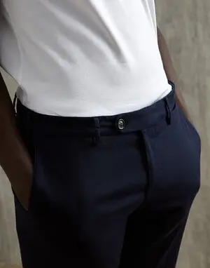Brunello Cucinelli Mid-rise Tapered-leg Chinos - Navy Blue