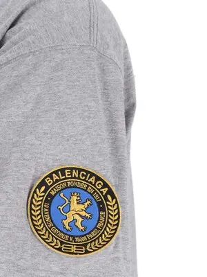 Balenciaga Logo Embroidered Crewneck T-shirt - Gray