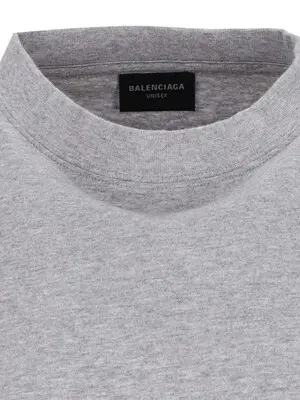 Balenciaga Logo Embroidered Crewneck T-shirt - Gray