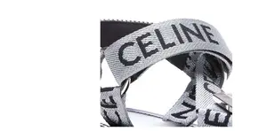 Celine Logo Strap Sandals - Black
