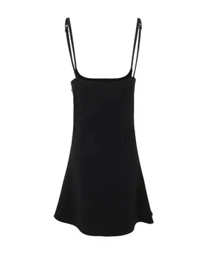 COURREGES Courrèges A-line Dress With Square Neckline And Embroidered Logo - Black