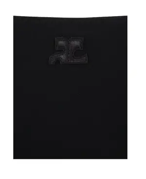 COURREGES Courrèges A-line Dress With Square Neckline And Embroidered Logo - Black