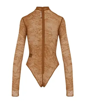 David Koma Floral Lace High Neck Bodysuit