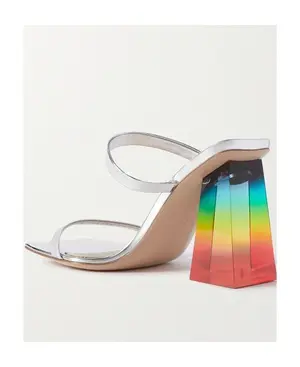GIANVITO ROSSI Metallic Logo High-heeled Sandals