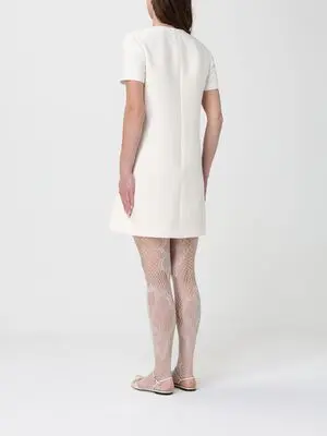 Valentino Garavani Round Neck Short Sleeve Dress With Patch Pockets - No
