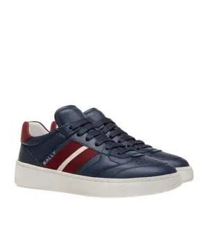 Bally Leather Lace-up Sneakers With Perforated Details - Multicolor