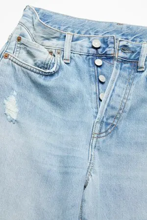 Acne Studios Distressed Regular Fit Jeans - Light Blue