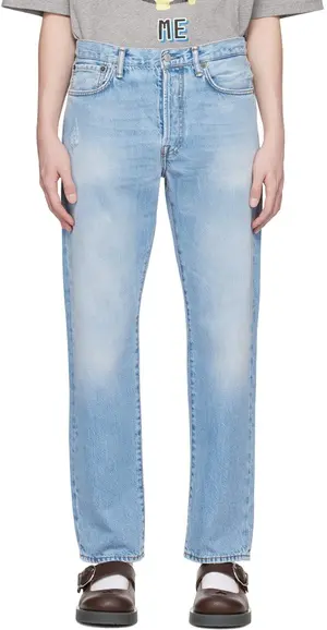 Acne Studios Distressed Regular Fit Jeans - Light Blue