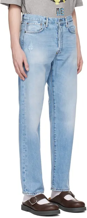 Acne Studios Distressed Regular Fit Jeans - Light Blue