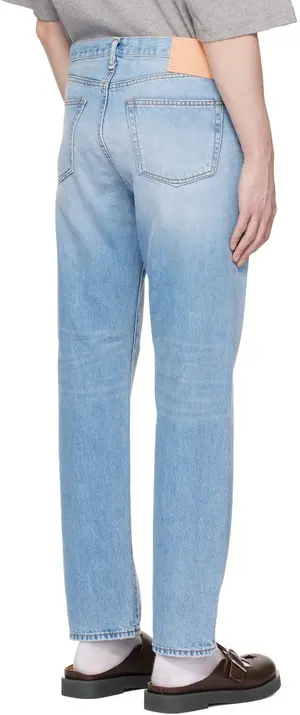 Acne Studios Distressed Regular Fit Jeans - Light Blue