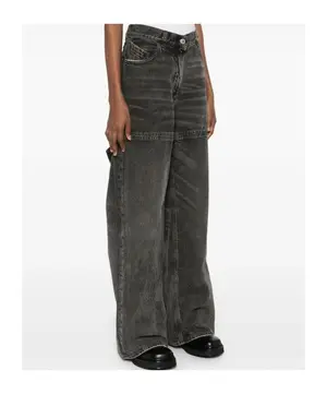 Attico Cutout Wide-leg Jeans