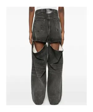 Attico Cutout Wide-leg Jeans