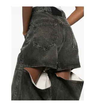 Attico Cutout Wide-leg Jeans