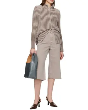 Our Legacy Chunky Ribbed Cardigan With High Collar And Two-way Zipper