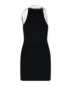 Attico Sleeveless Mini Dress With Embellished Straps