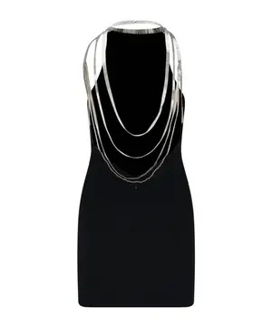 Attico Sleeveless Mini Dress With Embellished Straps