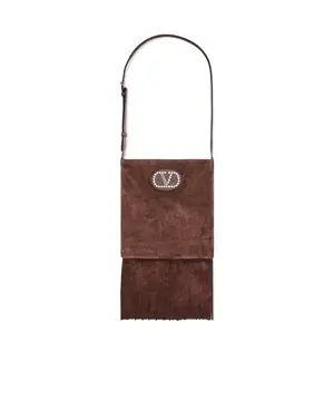 Valentino Garavani Nellecte Fringe Shoulder Bag - Brown