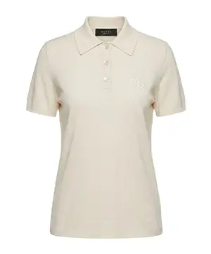 Gucci Cashmere Silk Polo Shirt With Embroidery