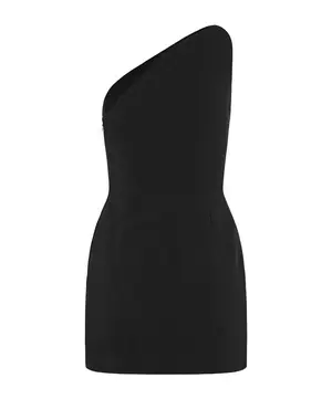 David Koma Crystal Embroidered One-shoulder Mini Dress