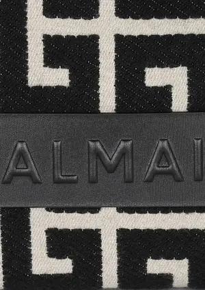 Balmain B-army Monogram Jacquard Small Tote Bag - Black