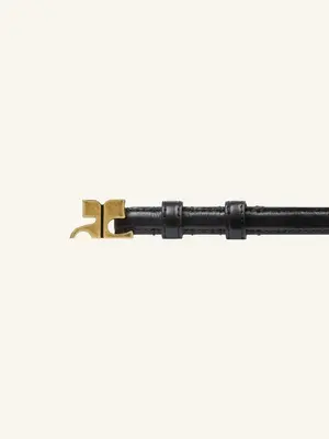 COURREGES Logo-buckle Leather Belt - Black