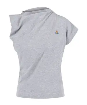 VIVIENNE WESTWOOD Asymmetrical Short-sleeved T-shirt - Mixed Gray